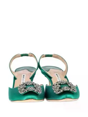 Manolo Blahnik Hangisi Embellished Slingback Pumps