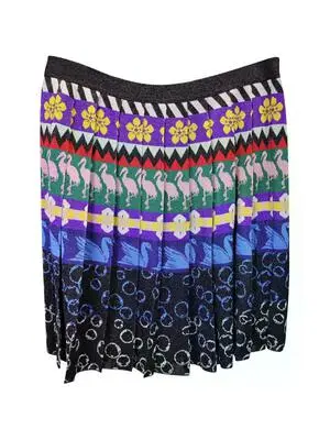 MARY KATRANTZOU Pleated Printed Mini Skirt
