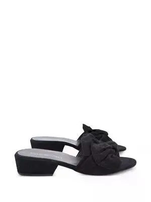 STUART WEITZMAN Suede Bow Block-heel Slides
