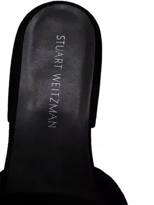 STUART WEITZMAN Suede Bow Block-heel Slides