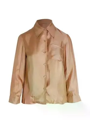 Prada Button-down Long-sleeve Silk Shirt