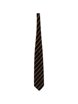 Moschino Striped-pattern Silk Neck Tie - Blue