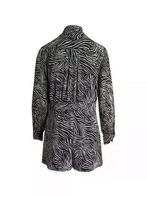 Michael Kors Animal Print Pussy-bow Playsuit