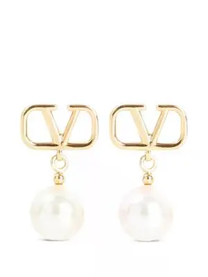 Valentino Garavani Logo Drop Earrings - Gold
