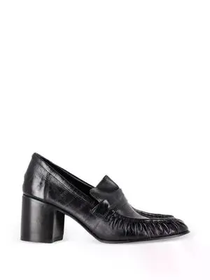 THE ROW Leather Block-heel Pumps