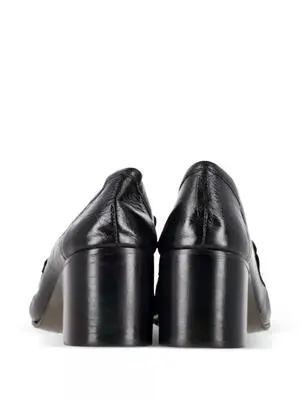 THE ROW Leather Block-heel Pumps