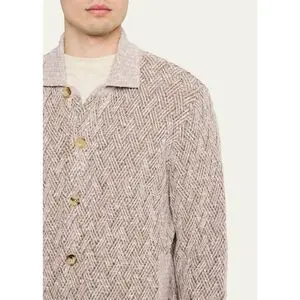 MAURIZIO BALDASSARI Wool-blend Basketweave Stitch Cardigan
