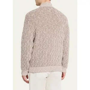 MAURIZIO BALDASSARI Wool-blend Basketweave Stitch Cardigan