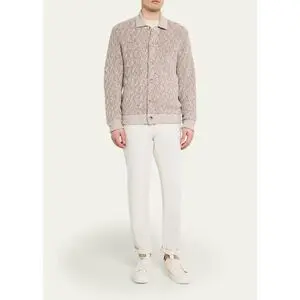 MAURIZIO BALDASSARI Wool-blend Basketweave Stitch Cardigan