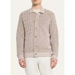 MAURIZIO BALDASSARI Wool-blend Basketweave Stitch Cardigan