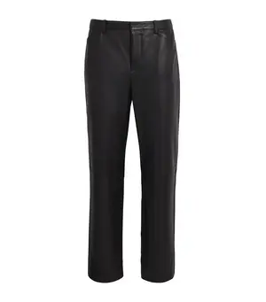 Vince Leather Straight-leg Trousers