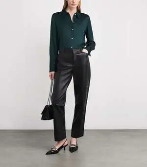 Vince Leather Straight-leg Trousers