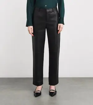 Vince Leather Straight-leg Trousers
