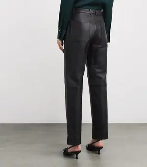 Vince Leather Straight-leg Trousers