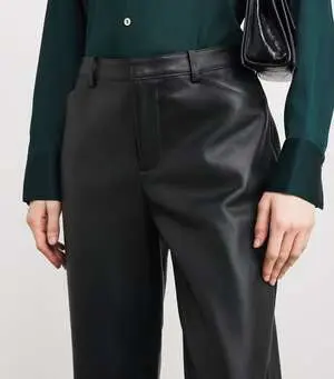 Vince Leather Straight-leg Trousers