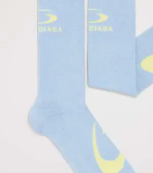 Balenciaga Cotton-blend Logo Socks - Blue