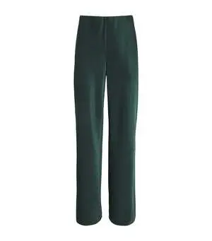 Vince Satin High-waisted Trousers - Green