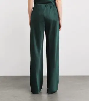 Vince Satin High-waisted Trousers - Green