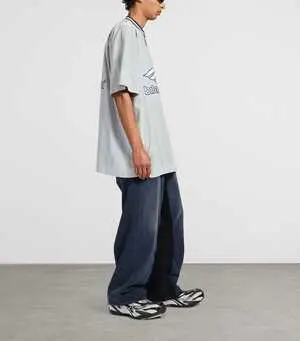 Balenciaga 3b Oversized Cotton T-shirt - Grey
