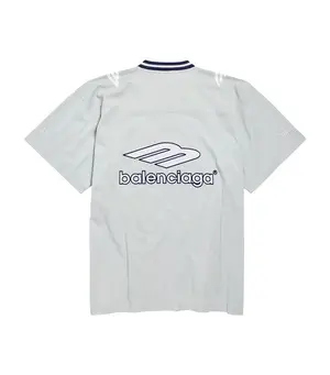 Balenciaga 3b Oversized Cotton T-shirt - Grey