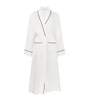 Gingerlily Small Mulberry Silk Dressing Gown - Ivory