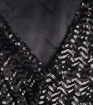 ANINE BING Sequinned Veneda Mini Dress - Black