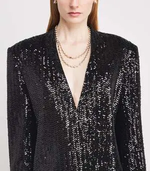 ANINE BING Sequinned Veneda Mini Dress - Black
