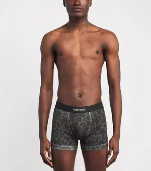 TOM FORD Stretch-cotton Leopard Print Boxer Briefs