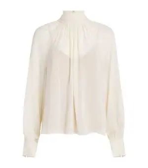 Vince Crepe Gathered Blouse