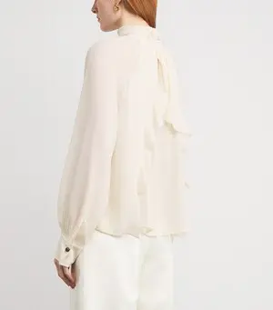 Vince Crepe Gathered Blouse
