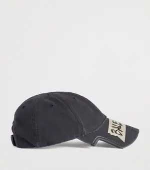 Balenciaga Cotton Twill Logo Cap - Black