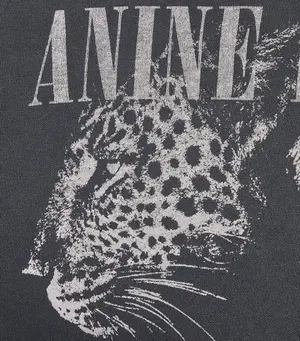 ANINE BING Leopard Print Cohen T-shirt - Black