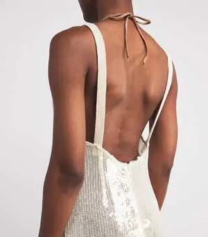 TALLER MARMO Agrigento Disco Maxi Dress - Silver