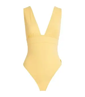 Shan Plunge Neck One Piece Swimsuit - Yellow