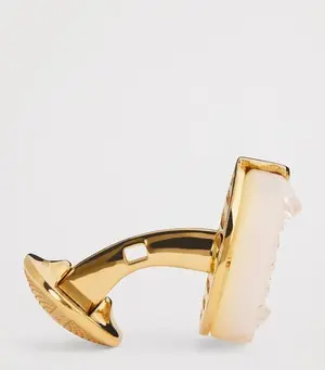 Tateossian Rose Gold And Agate Cufflinks