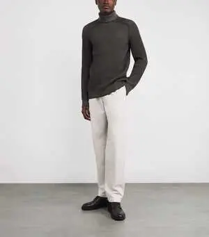 Sease Cotton Twill Summer Trousers - Grey
