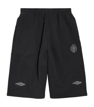 Balenciaga Cotton Oversized Shorts - Black