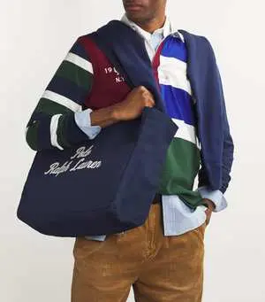 Polo Ralph Lauren Cotton Logo Tote Bag - Navy