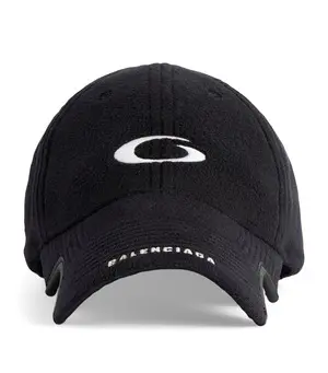 Balenciaga Twill Logo Baseball Cap - Black