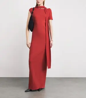 VORANIDA Cotton Maxi Dress With Scarf Detail