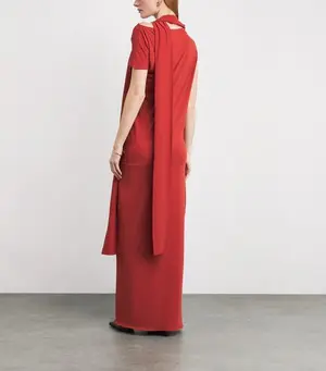 VORANIDA Cotton Maxi Dress With Scarf Detail