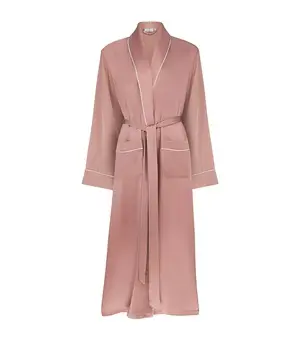 Gingerlily Small Mulberry Silk Dressing Gown - Pink