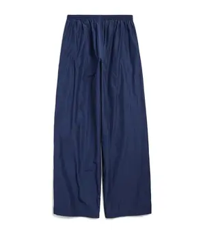 Balenciaga Cotton-blend Elasticated Wide-leg Trousers - Pink