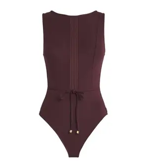 Shan Mesh Panel Swimsuit - Burgundy