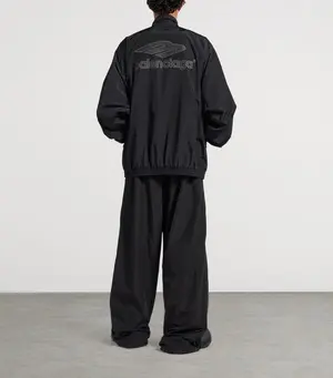 Balenciaga Cotton-blend 3b Logo Oversized Jacket - Black