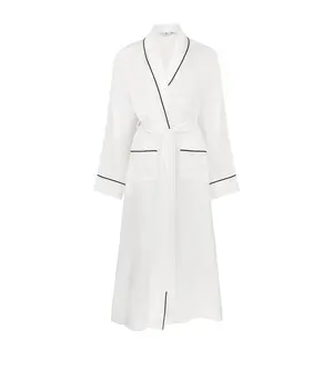 Gingerlily Large Mulberry Silk Dressing Gown - Ivory