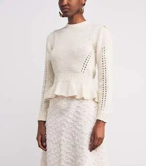 Ulla Johnson Cotton-blend Peplum Aurelie Sweater