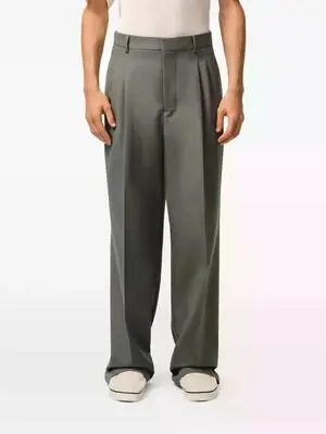 AMI Paris Pleated Wide-leg Wool Trousers