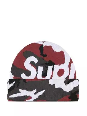 Supreme Camouflage Pattern Beanie - Red