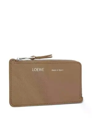 Loewe Grained Leather Card Holder - Brown